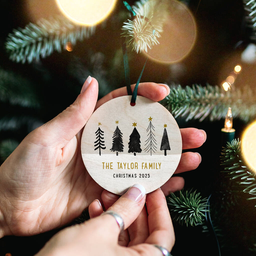 Personalised Festive Family Tree Bauble– Drifting Bear Co.