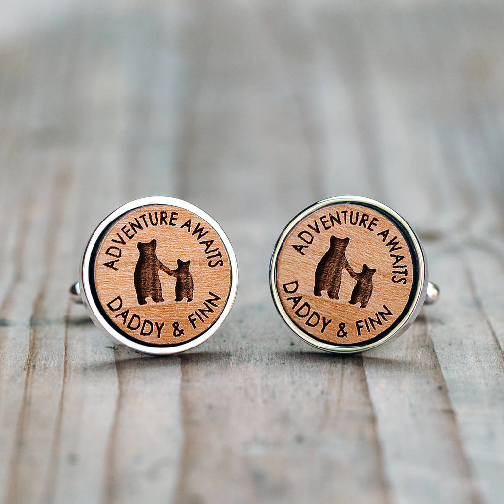 'Adventure Awaits' Daddy And Child Bear Cufflinks– Drifting Bear Co.