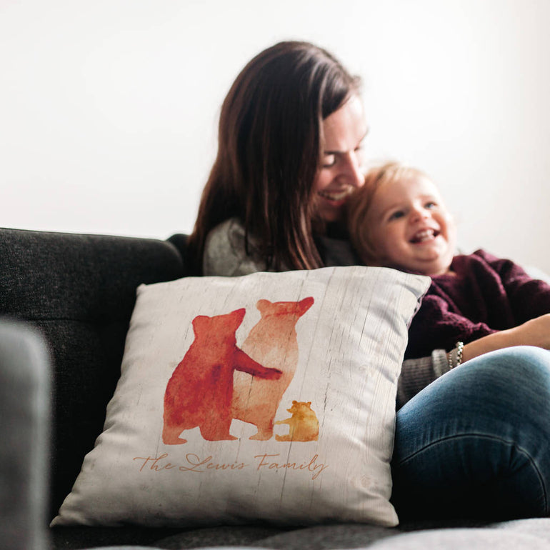 Personalised 'Bear Family' Cushion– Drifting Bear Co.