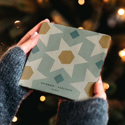 Personalised Birth Flower Patterned Ceramic Tile– Drifting Bear Co.