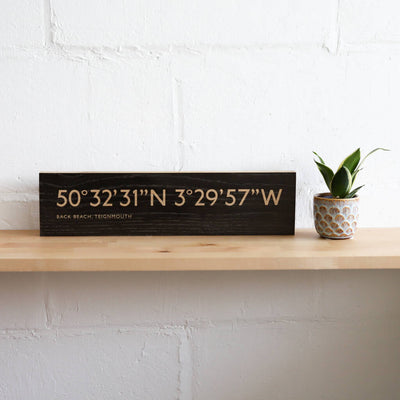 Personalised Wooden Oak Bus Blind Coordinates– Drifting Bear Co.